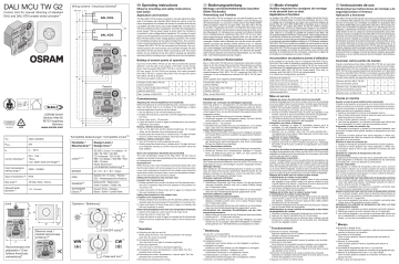 Osram DALI MCU TW G2 Benutzerhandbuch | Manualzz