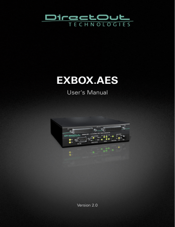 DirectOut Technologies EXBOX.AES User Manual | Manualzz