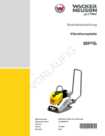 Wacker Neuson BPS1135Aw Single direction Vibratory Plate ...