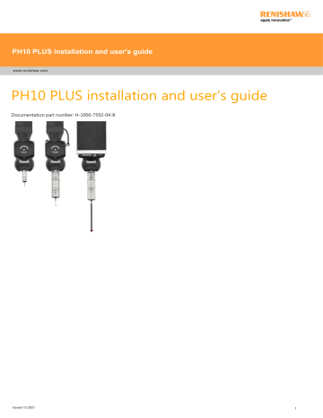 Renishaw PH10 PLUS Installation & User's guide | Manualzz