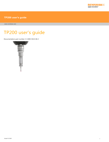 Renishaw SCR200 probe system User Guide | Manualzz