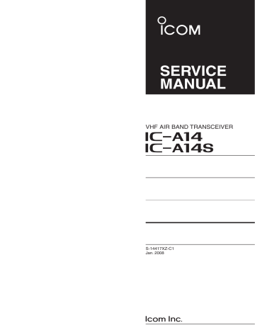 Icom IC-A14, IC-A14S Service Manual | Manualzz