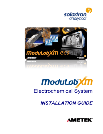 Ametek Solartron Analytical ModuLab XM ECS Installation Manual | Manualzz