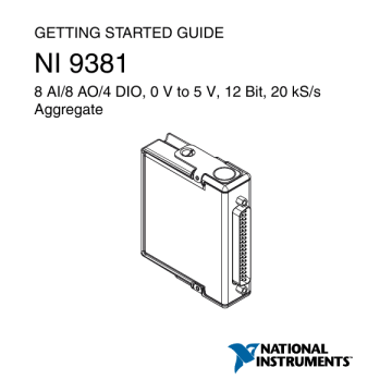 National Instruments NI 9381 Getting Started Manual | Manualzz