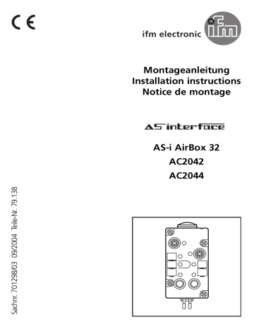 IFM AC2042 AS-Interface Airbox Installation Instructions | Manualzz