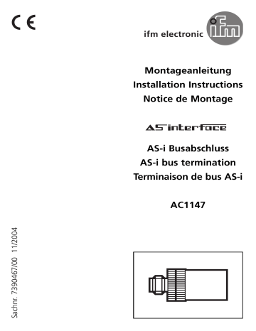 IFM AC1147 AS-Interface passive bus termination Installation ...