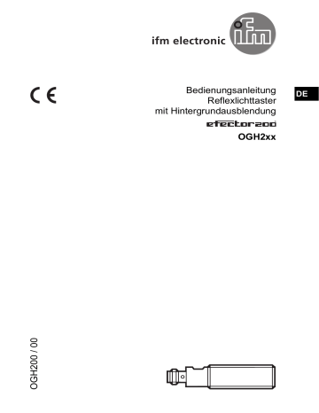 IFM OGH200 Diffuse reflection sensor Bedienungsanleitung | Manualzz