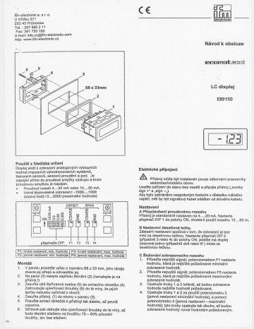 IFM E89150 LC display Installation Instructions | Manualzz