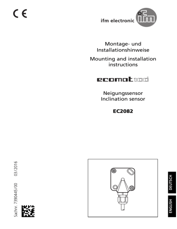 IFM EC2082 Inclination sensor Installation Instructions | Manualzz