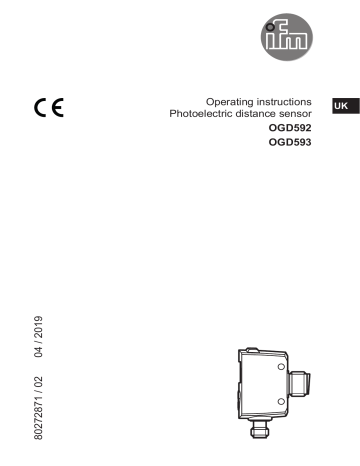 IFM OGD592 Photoelectric distance sensor Operating Instructions | Manualzz