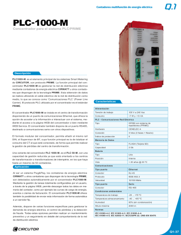 Circutor SGE-PLC PLC PRIME Concentrator Ficha de datos | Manualzz
