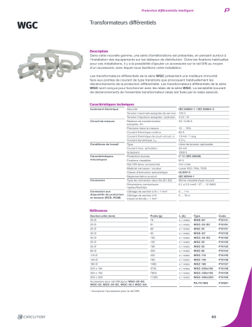 Circutor WGC Earth leakage relay Fiche technique | Manualzz