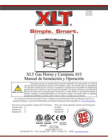 XLT Ovens X3G-3240 Instrucciones de operación | Manualzz