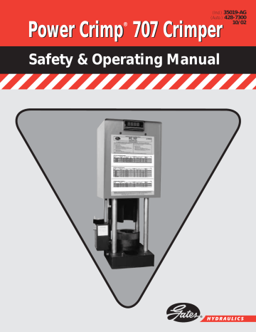 Gates Power Crimp 707 Safety And Operating Manual | Manualzz