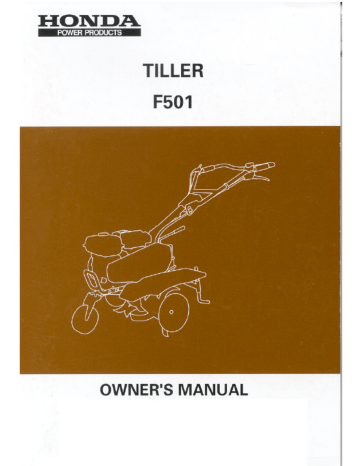 Honda F501 Owner's Manual | Manualzz