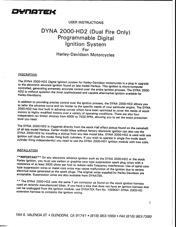 DYNATEK DYNA 2000-HD2 User Instructions | Manualzz