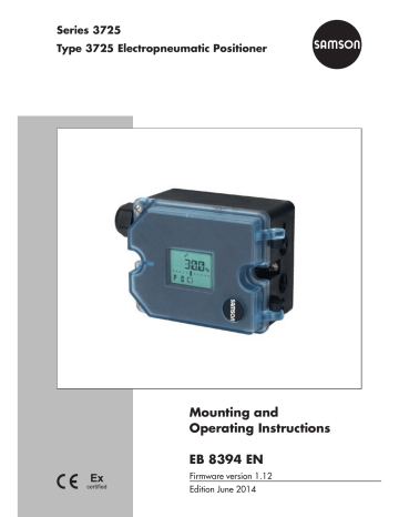 Samson 3725 series Mounting And Operating Instructions | Manualzz