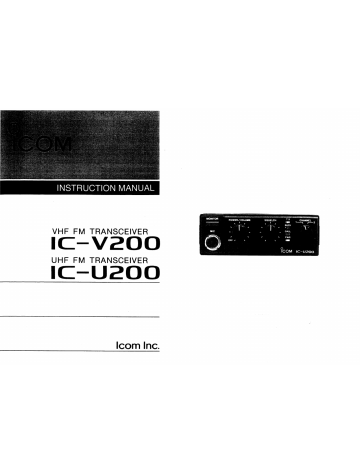 Icom IC-U200 Instruction Manual | Manualzz
