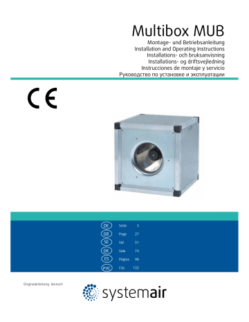 SystemAir Multibox MUB-EC Series Installation And Operating Instructions Manual | Manualzz