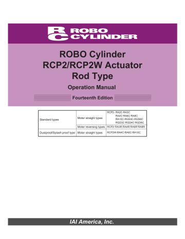 IAI ROBO Cylinder RCP2W Operation Manual | Manualzz
