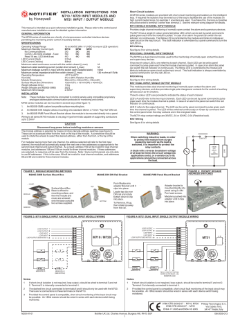 Notifier M710 Installation Instructions | Manualzz