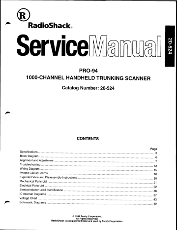 Radio Shack PRO-94 Service Manual | Manualzz