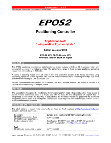 EPOS EPOS2 50/5 Application Note | Manualzz