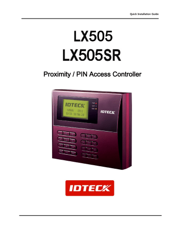 IDTECH LX505, LX505SR Quick Installation Manual | Manualzz