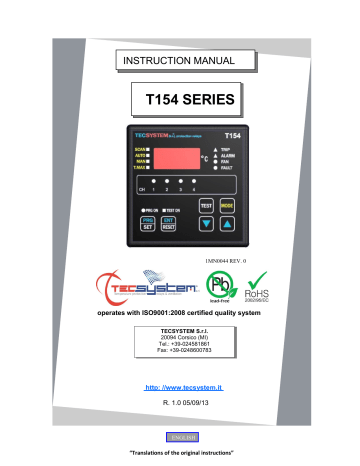 TECSYSTEM T154 Series Instruction Manual | Manualzz