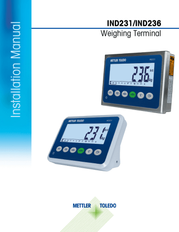 Mettler Toledo IND231 Installation Manual | Manualzz