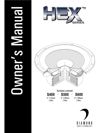 Diamond Audio Technology HEX S500 Owner's Manual | Manualzz