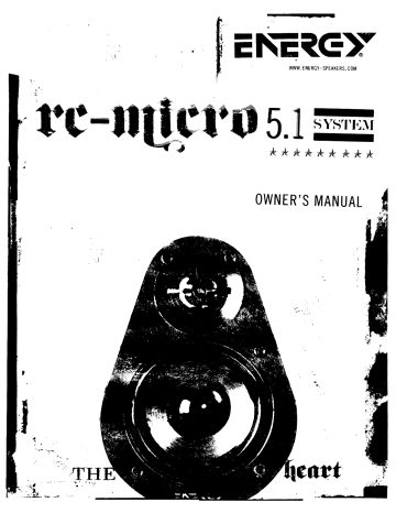 Energy RC-MICRO CENTER Owner's Manual | Manualzz