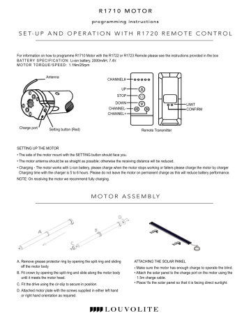 Louvolite R1710 Programming Instructions | Manualzz