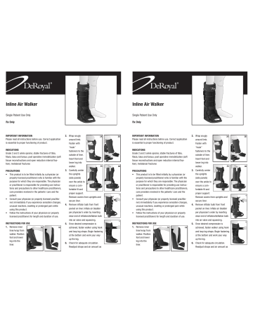 DeRoyal Inline Air Walker Instructions For Use | Manualzz