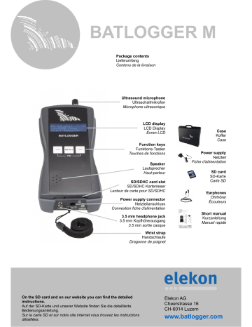 ELEKON BATLOGGER M Short Manual | Manualzz