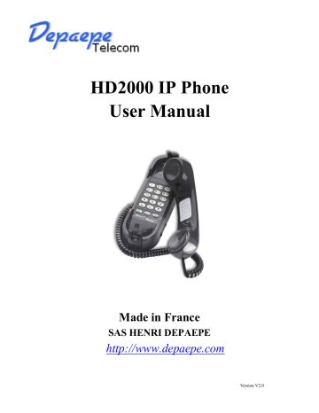 Depaepe Telecom HD 2000 series User Manual | Manualzz