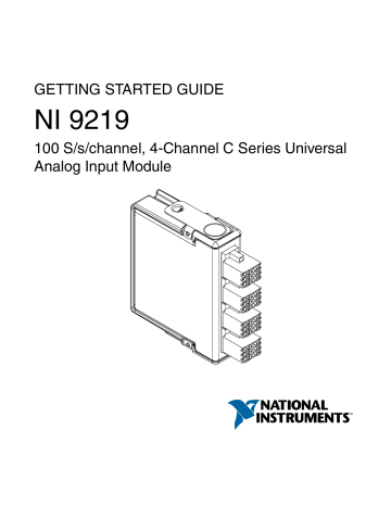 National Instruments 9219 Getting Started Manual | Manualzz