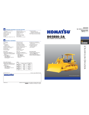 Komatsu D85ESS-2A Brochure | Manualzz