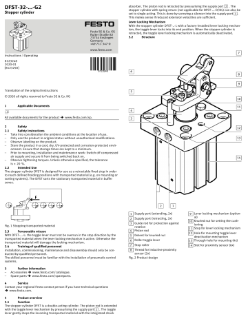Festo DFST-32 G2 Series Operating Instructions | Manualzz