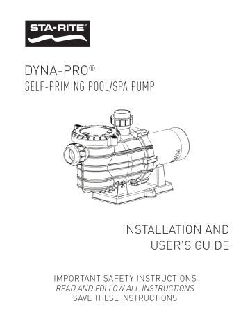 Pentair STA-RITE MAX-E-PRO Installation And User Manual | Manualzz