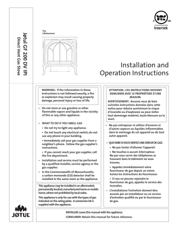 Intertek Lillehammer Operation Instructions Manual | Manualzz