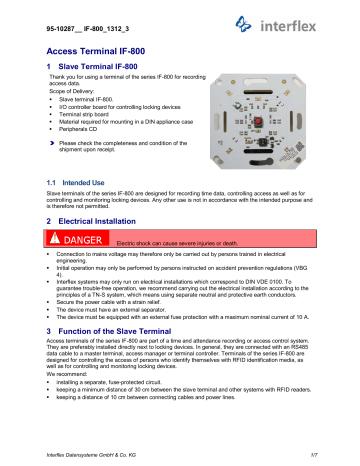 Interflex IF-800 Manual | Manualzz