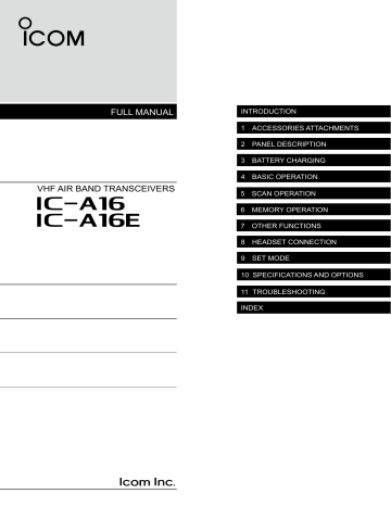 Icom IC-A16 Full Manual | Manualzz