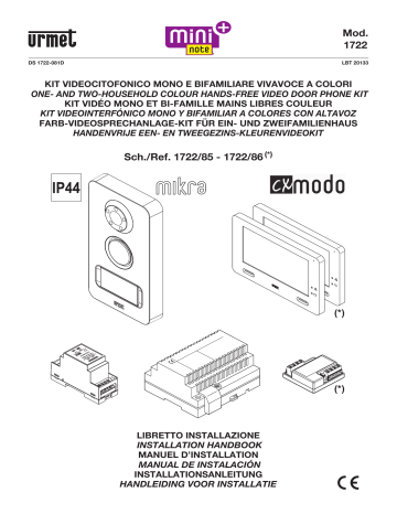 urmet domus mini note 1722/86 Installation Handbook | Manualzz