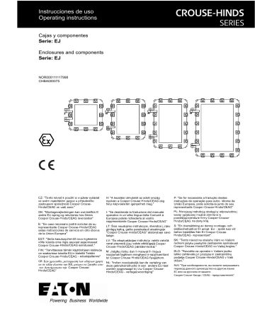 Eaton EJB and EJW IEC Explosion-protected Panelboards Operating instructions | Manualzz