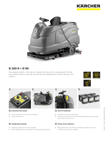 Kärcher B 200 R + D 90 Scrubber drier Product information | Manualzz