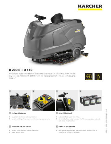 Kärcher B 200 + D 110 Scrubber Dryer Product information | Manualzz
