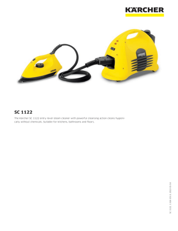 Kärcher SC 1122 Steam cleaner Product information | Manualzz