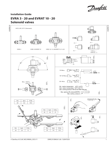 Danfoss EVRA 15 3 - 20 / EVRAT 10 - 20 installation Guide | Manualzz