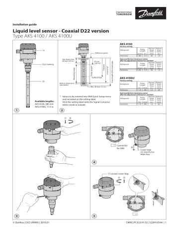 Danfoss AKS 4100 U Type /4100U Coaxial D22 version Installation Guide ...